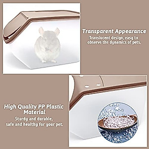 BNOSDM Chinchilla Sand Bath Container Chinchilla Dust Bath Tub Transparent Hamster Toilet Shower Room Plastic Hamster Bathroom Kit with Sand Cup&Scoop for Gerbil Hedgehog Squirrel (Coffee)