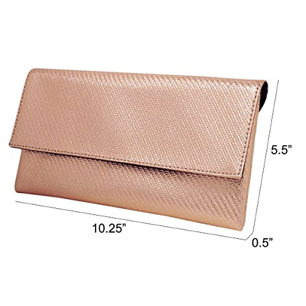JNB Metallic Flat Clutch, Rosegold