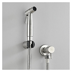 Toilet Bidet Set Self Cleaning Anal Shower Bidet Sprayer Stainless Steel Cold Spray Gun Toilet Cleaning Handheld Bidet (Color : Black Bidet Set)