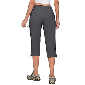 Little Donkey Andy Women's Quick Dry 3/4 Pants Capri Shorts Lightweight Hiking Travel Casual Steel Gray M