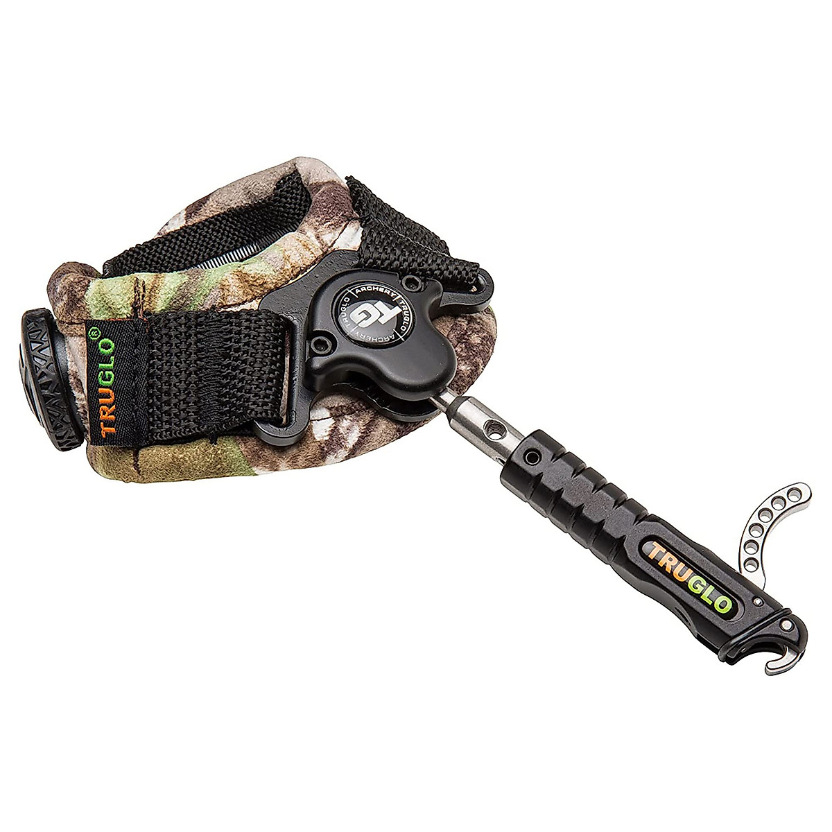 TRUGLO Detonator Ultra Hunting Dual Jaw Archery Bow Quick Release Wrist Strap with Stainless Steel Firing Mechanism and Adjustable Trigger, Camouflage