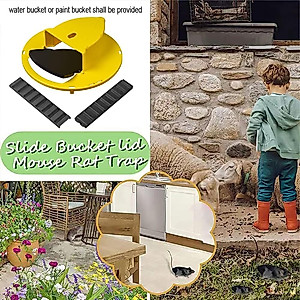 Mice Mouse Trap Bucket Flip Lid,Mouse Trap Bucket Indoor Outdoor,Humane Mouse Trap,Mouse Trap Bucket Lid Auto Reset | 5 Gallon Bucket Compatible | Mouse Trap Bucket Lid (1 Pack)