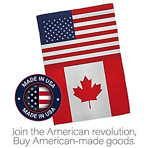 Americana Home & Garden Canada US Friendship Garden Flag Regional Nation International World Country Particular Area House Decoration Banner Small Yard Gift Double-Sided, Made in USA