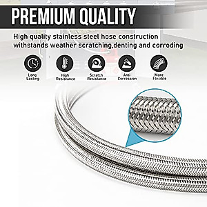 TIPHOPE 6FT Propane Adapter Hose Stainless Braided Propane Hose Converts 1lb Portable Appliances to 5-40lb Tanks,for Buddy Heaters,Coleman Camping Stove