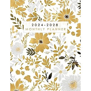 2024-2028: Monthly Planner Five Years Agenda & Organizer from January 2024 to December 2028 Floral Cover