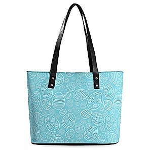 Womens Handbag Easter Eggs Leather Tote Bag Top Handle Satchel Bags For Lady