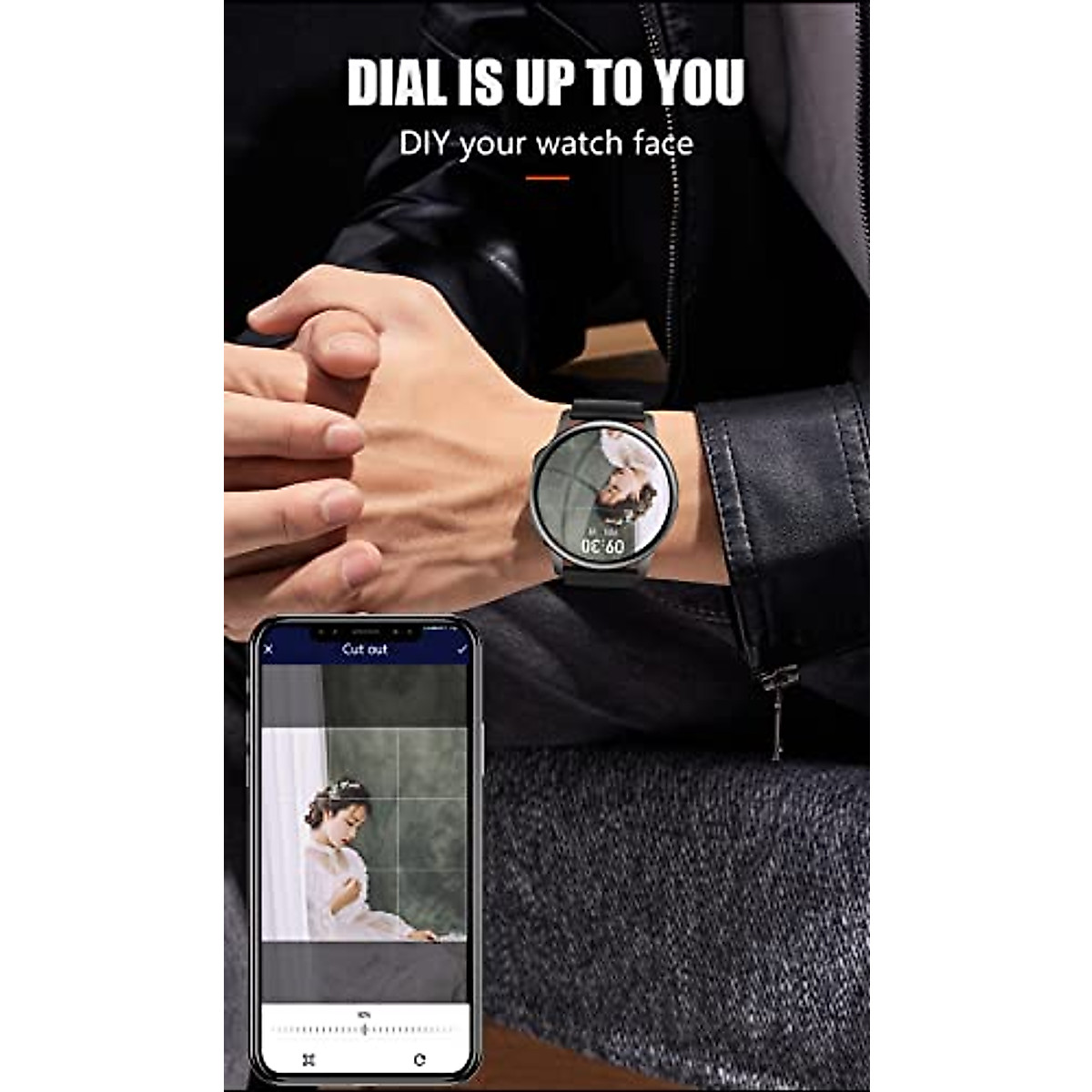 Holiday AMOLED Smartwatch, 1.3" HD Screen Activity Tracker for Fitness and Health with 14 Sports Modes, 3 ATM Waterproof, Monitor SpO2, Heart Rate, Sleep, Stress for Men and Women for Android iOS