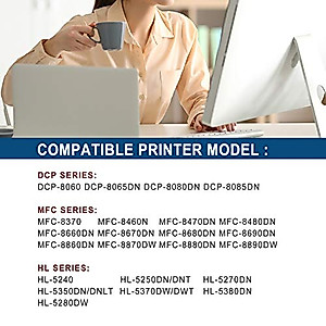 1 Pack TN-550 TN550 Black Toner Cartridge Replacement for Brother DCP-8060 8065DN 8080DN 8085DN HL-5240 5250DN/DNT 5270DN 5350DN/DNLT 5370DW/DWT 5380DN 5280DW Printer.