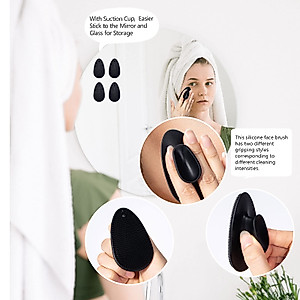 4 Pack Silicone Face Scrubber, Beomeen Facial Cleansing Brush Soft Silicone Facial Exfoliation and Massage Brush Blackhead Scrubber for Men and Women (Black)