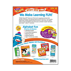 Trend Enterprises Alphabet Fun Sock Monkeys Wipe-Off Book