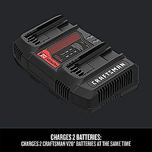 CRAFTSMAN V20 Battery Charger, Dual Port, 2.0-Ah (CMCB124)
