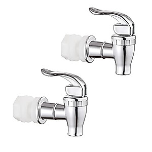 Walkinginrain Replacement Spigot for Beverage Dispenser,Push Style Spigots,Water Dispenser Replacement Spout Silver 2 Pack