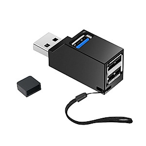 USB Hub,3 Port High USB 3.0 Speed Splitter Plug and Play Bus Powered for MacBook, Mac Pro/Mini,iMac, Surface Pro,XPS,Notebook PC,USB Flash Drives,Mobile HDD, and More (BLACK1)