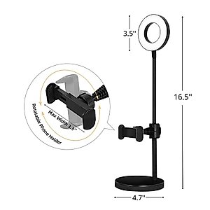 KAWOTI LED Desk Lamp USB Desk Light with 3 Lighting Modes Dimmable 10 Brightness Levels and Rotatable Phone Holder 360 ° Flexible Gooseneck for Bed Reading Work Study