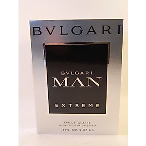 BVLGARI MAN EXTREME Cologne .05 oz Sample Vial on Card 1.5 ML Spray EDT NEW