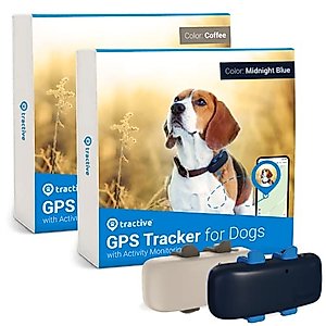 Tractive Waterproof GPS Dog Trackers - Location & Activity, Unlimited Range & Works with Any Collar (Pack of 2)