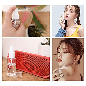 ZEROFIRE 4 Pack Spray Bottles 1oz Clear Plastic Empty Refillable Mini Spritzer for Travel, Cleaning, Gardening, Skin Care Atomizer for Essential Oils, Perfume