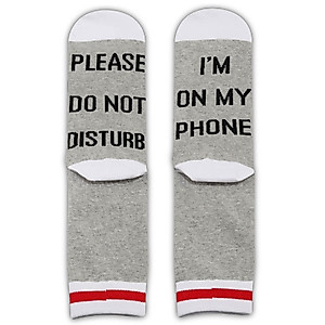 TSOTMO Phone Socks Make Phone Calls Gift Video Telephone Gift Phone Lovers Gifts I'M On My Phone Socks For Men Women (Phone Socks)