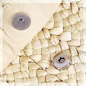 Oweisong Straw Clutch Purses for Women Summer Woven Beach Envelope Handbag Shoulder Crossbody Bag Bohemia Rattan Earrings