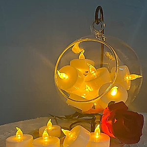 TEECOO 50pcs Battery Tea Lights Electric Candles Flickering Realistic Flameless LED Tealights Long Lasting Operated Candles Decoration for Party and Gifts Ideas