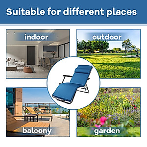 MABOZOO 2 Pack Outdoor Chaise Lounge Cushion with Adjustable Head Pillow,Waterproof & UV-Proof High Back Patio Chair Cushions,Patio Bench Cushion for Indoor Outdoor（Navy）