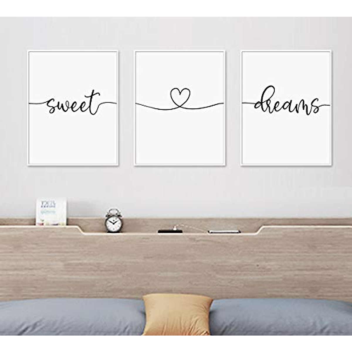 Sweet Dreams Print Bedroom Wall Decor Above Bed Wall Art Minimalist Prints Bedroom Prints Nursery Bedroom Print, Set of 3 Prints, 11x14inch Unframed