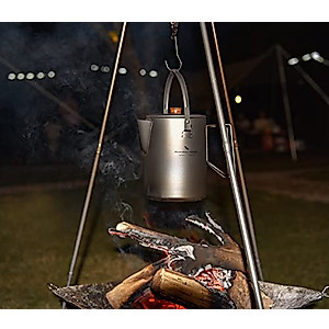 Boundless Voyage Titanium Camping Coffee Pot 1.5L Barista Kettle Coffee Maker Outdoor Traveling Campfire Stovetop Fast Brew Kettle, Capacity 50 Fl.Oz