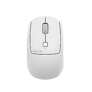 DeLUX Wireless Ergonomic Split Keyboard GM901D & Silent Wireless Mouse M520DB White Combo