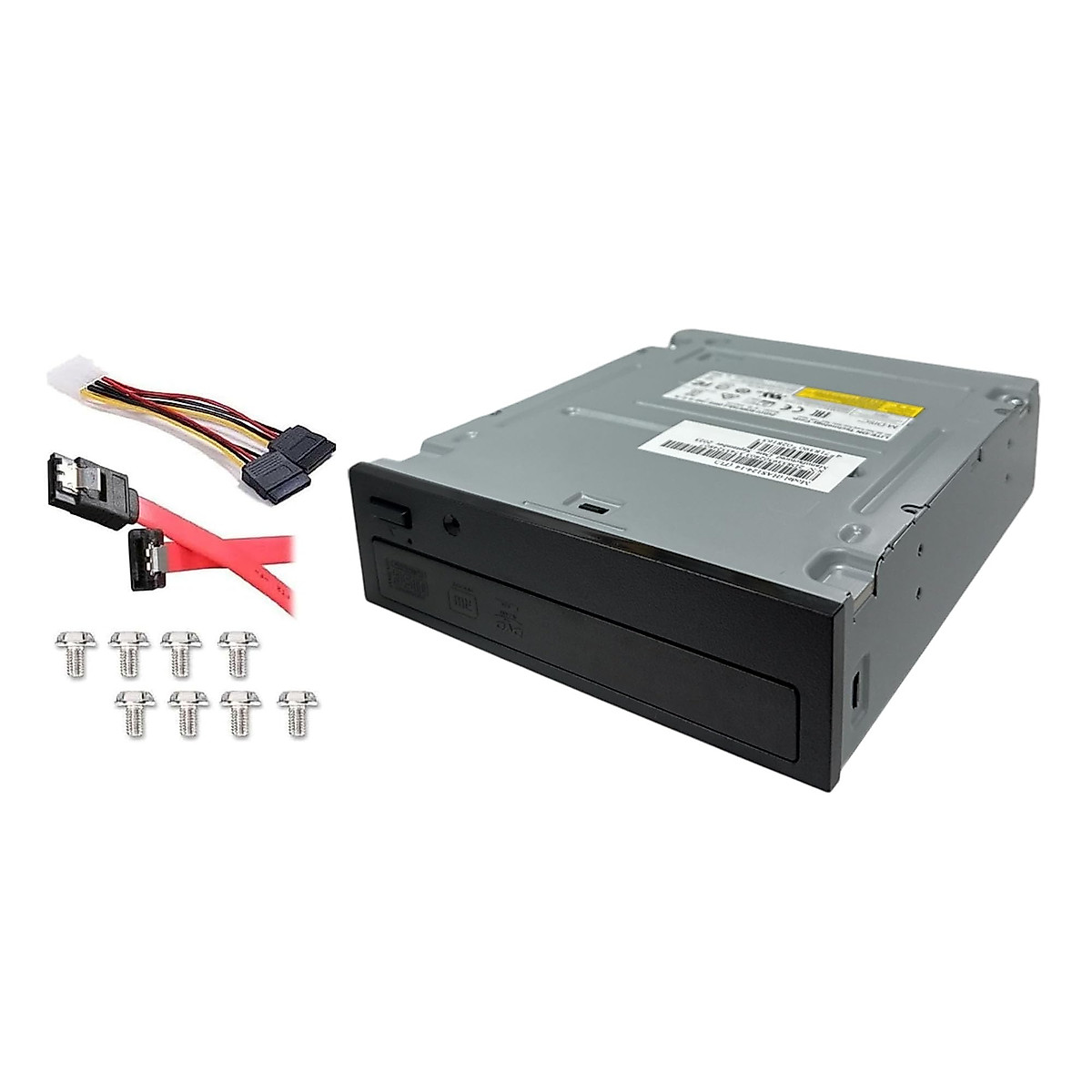 Lite-On 24X SATA Internal DVD+/-RW Drive Optical Drive IHAS124-14 with Sata Power Cable + Splitter Cable + Screws for Desktop Computers, Sever and More