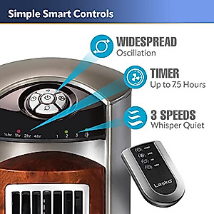 Lasko 4924 High Velocity Blower Fan with Handle, 30 Inch, Gray & Oscillating Tower Fan, Nighttime Setting, Remote Control, Portable, Timer
