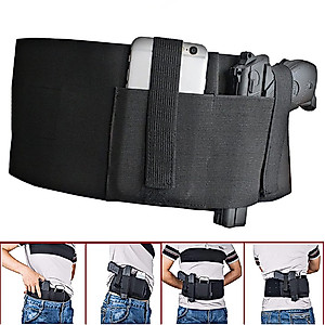 Tactical Belly Band Holster for Concealed Carry Pistol Hand Gun Holder, Hide Handgun Under Shirt Elastic Waist Belt Holsters for Men and Women (Belly Band Holster)