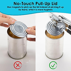 Dreyoo 2 Pack Commercial Can Opener Manual, Can Opener with Magnet, Heavy Duty Hand Can Opener Smooth Edge, Can Opener Nice for Seniors and Kids, Save Effort Fit All Size Cans, Large Cans