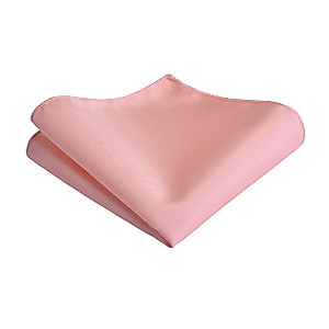 Branduce Rose Gold Tie for Wedding Men Business Solid Classic Necktie Pocket Square and Tie Clip Set (TA01-23)
