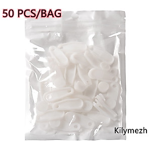 White Traverse Rod Slides Curtain Track Glider Hooks for Curtains(50 Pack)…