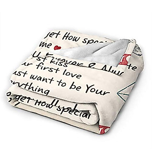 Fleece Blanket Love Letter to My Wife from Husband Ultra-Soft Micro Light Weight Warm Bed Throw Blanket (to My Wife, 60"x50")