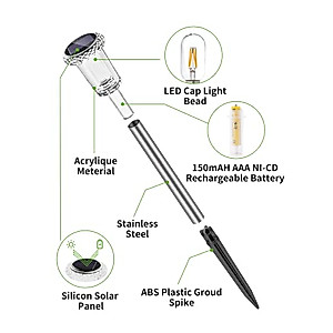 papasbox 12 Pack Solar Pathway Lights Solar Outdoor Lights Stainless Lamp Waterproof LED Solar Powered Landscape Path Ground Stakes Light for Lawn Garden Yard Patio Walkway Driveway Lighting