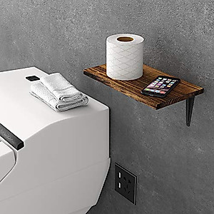 BAMFOX Floating Shelves Wall Mounted, Rustic Wood Wall Shelf for Bedroom, Bathroom, Living Room, Kitchen