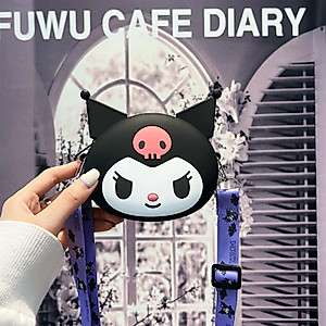 CZZLYJ Kawaii Bag, Cute Cartoon Shoulder Bag with Zipper, Anime Wallet Purse with Lanyard, Novetly Accessories for Grils Birthday Gifts