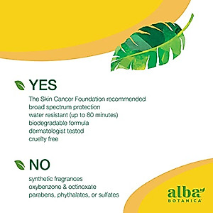 Alba Botanica Sensitive Sunscreen Spray for Face and Body, Fragrance-Free, Broad Spectrum SPF 50, Water Resistant, 5 fl. oz. Bottle
