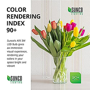 Sunco 10 Pack A19 LED Light Bulb 3W=40W Dimmable 4000K Cool White, 250 LM, E26 Medium Base, Indoor Outdoor, Super Bright, Instant On, Flicker Free, Frosted Lens, Lamp for Bedroom - UL