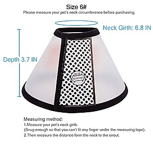 Depets Adjustable Recovery Pet Cone E-Collar for Cats Puppy Rabbit, Plastic Elizabeth Protective Collar Wound Healing Practical Neck Cover, Small & Medium