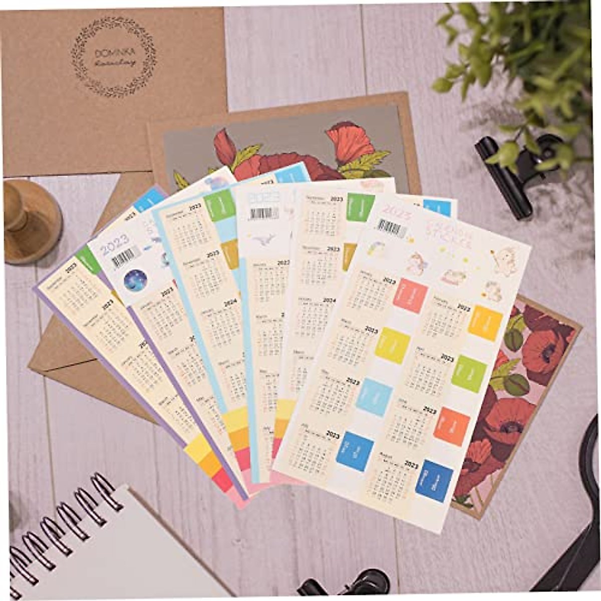 MAGICLULU 27 Packs Calendar Index Stickers Book tabs 2023 Binder Office Planner tabs Numbers Stickers Colored Labels Digital Notepad Month Index Stickers DIY Calendar Sticker tabs