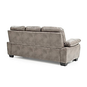Glory Furniture Upholstered Sofa, Gray Faux Leather