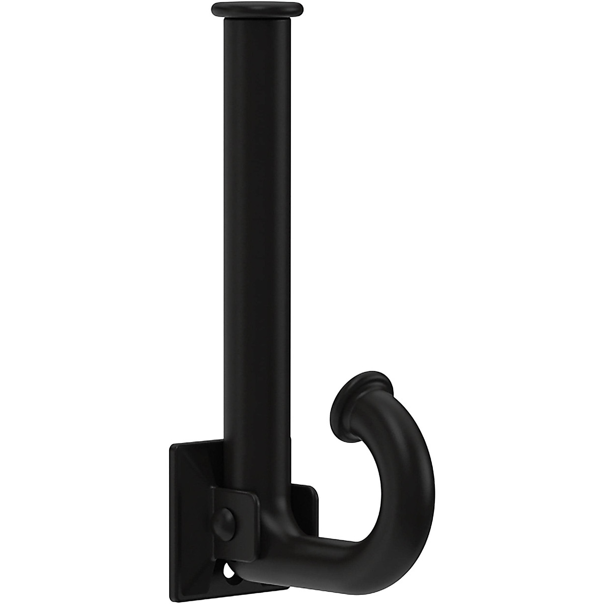 Franklin Brass Extend-a-Hook Square (1-Pack) Single Wall Hooks 1-Prong Coat/Hat Matte Black, Mounted Hanging, Hanger Clothes, Purse, Bag, Towel Organization Hooks B45627M-FB-R