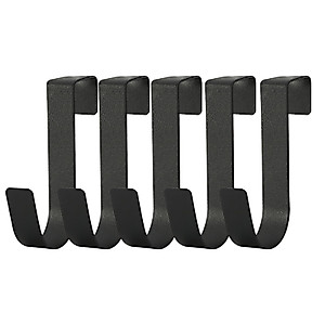 eywlwaar Over The Cabinet Door Single Hooks 5 Pack (Black)