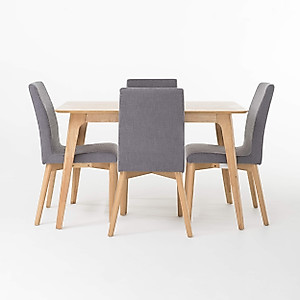 Christopher Knight Home Orrin 50" Rectangular Dining Set, 5-Pcs Set, Natural Oak / Dark Grey