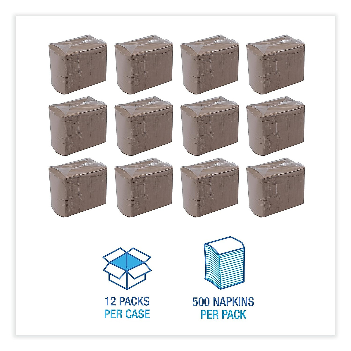 Boardwalk BWK8323K 13 in. x 10 in. 1-Ply 1/4-Fold Lunch Napkins - Kraft (500/Pack, 12 Packs/Carton)