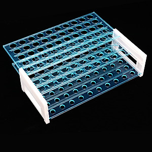 HEIHAK 6 Pack Plastic Test Tube Rack, 50 Holes Detachable Lab Test Tube Holder for 13mm - 16 mm Tubes