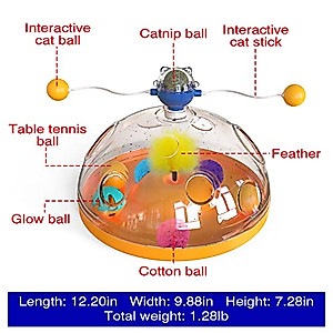 AOCCIT Cat Toy Indoor for Cats Interactive Best Kitten Puzzle Toys Seller Kitty Treasure Chest Puzzles Smart stimulating Mental Stimulation Brain Games Track Balls Teaser Catnip Ball with Feather AB