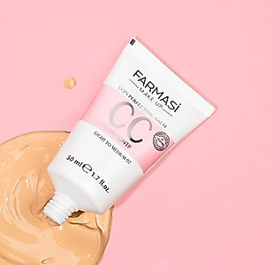 FARMASi CC Color Control Cream, Natural and Flawless Finish, Enriched Formula with Multimineral & Spf 25+, All-Day Hold, All Skin Types, 1.7 fl. oz, Light to Mediuum